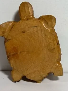 Other | Hand Carved Wood Turtle Toothpick Holder 4 Long Beautiful ...
